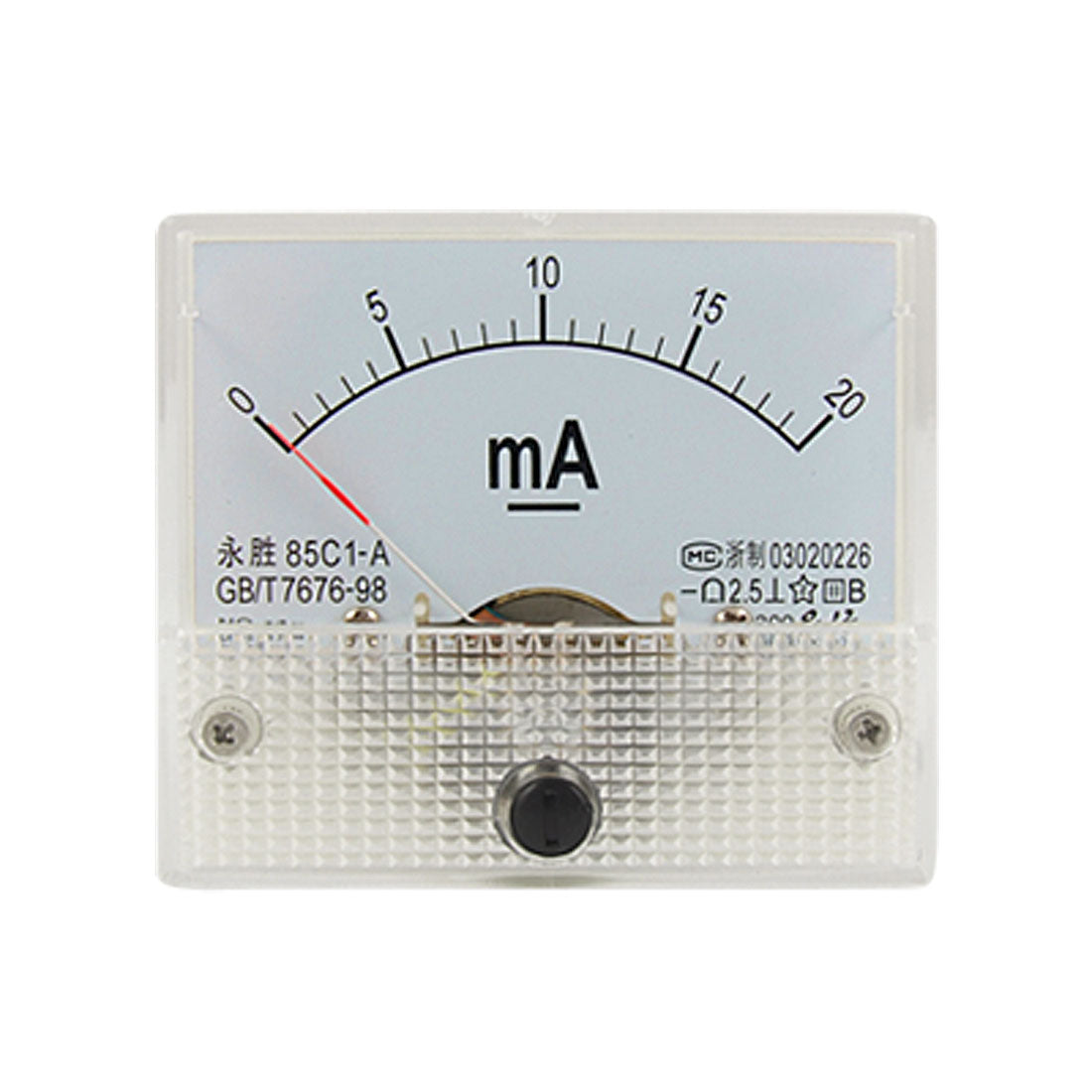 Uxcell 0-20mA Analog 1mA Scale DC Current Panel Meter Ammeter 85C1-A ...