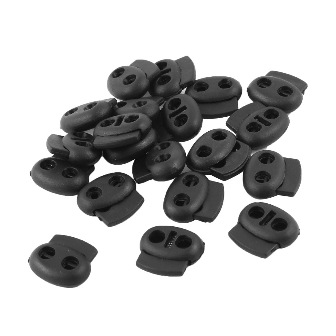 Uxcell 4mm Diameter 2 Hole Spring Loaded Plastic Cord Locks Clips 20 ...