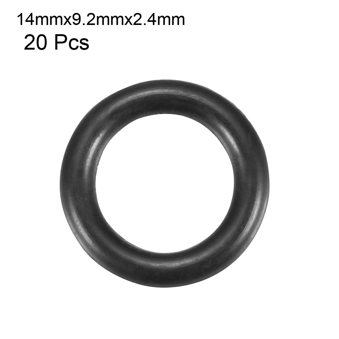 Uxcell 14mm x 2.4mm Black Round Rubber Oil Sealed O Ring Gasket Washer ...