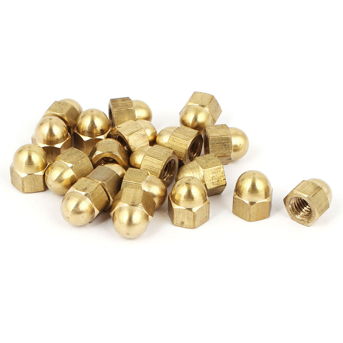 Uxcell M5 Thread Dia Dome Head Brass Cap Acorn Hex Nuts 20pcs | Harfington