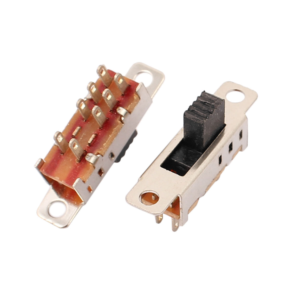 Uxcell 5Pcs 3 Position 8P DPDT Panel Mount Micro Slide Switch Latching ...