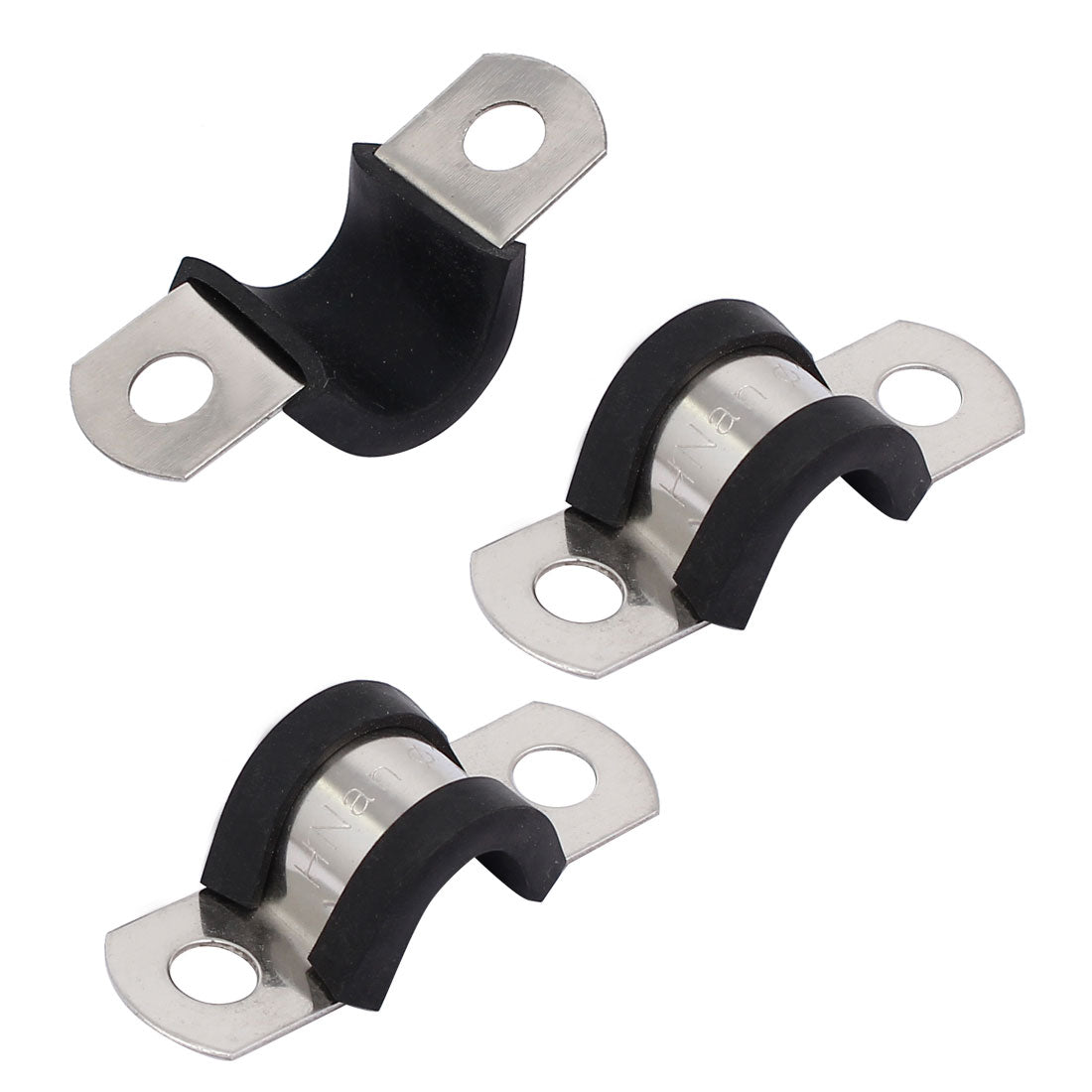 Uxcell 10mm Dia EPDM Rubber Lined U Shaped Pipe Tube Wire Clamps Clips ...
