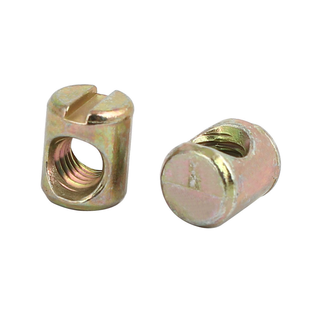 Uxcell M5x10mm Yellow Zinc Plated Dowel Slotted Barrel Nuts 30pcs ...