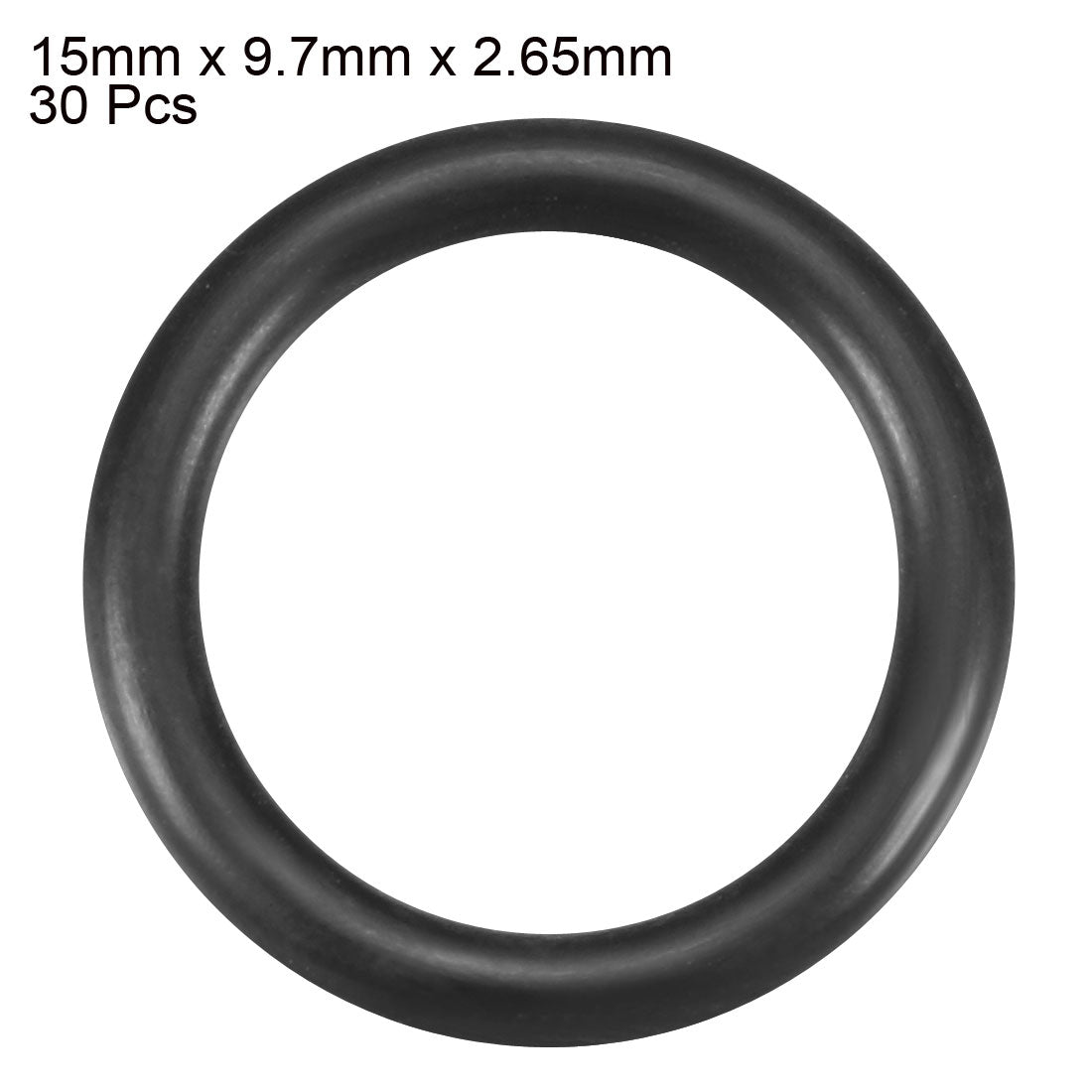 Uxcell 30Pcs Black Round Nitrile Butadiene Rubber NBR O-Ring 15mm x 2 ...