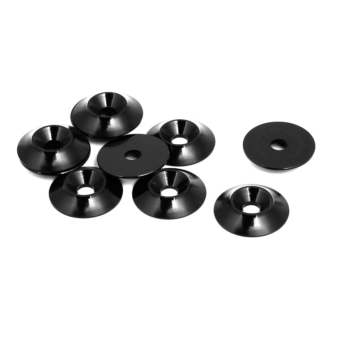 Uxcell M4 Aluminium Alloy Cone Shape Engine Bay Bumper Washer Black ...