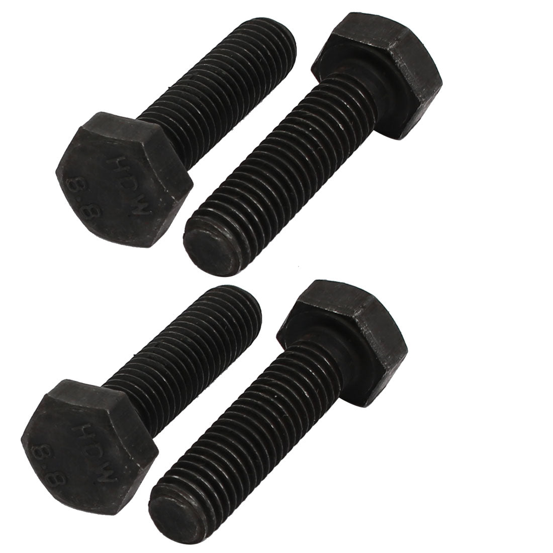 Uxcell 8.8 Grade M8x30mm Full Threaded Left Hand Thread Hex Head Bolt ...