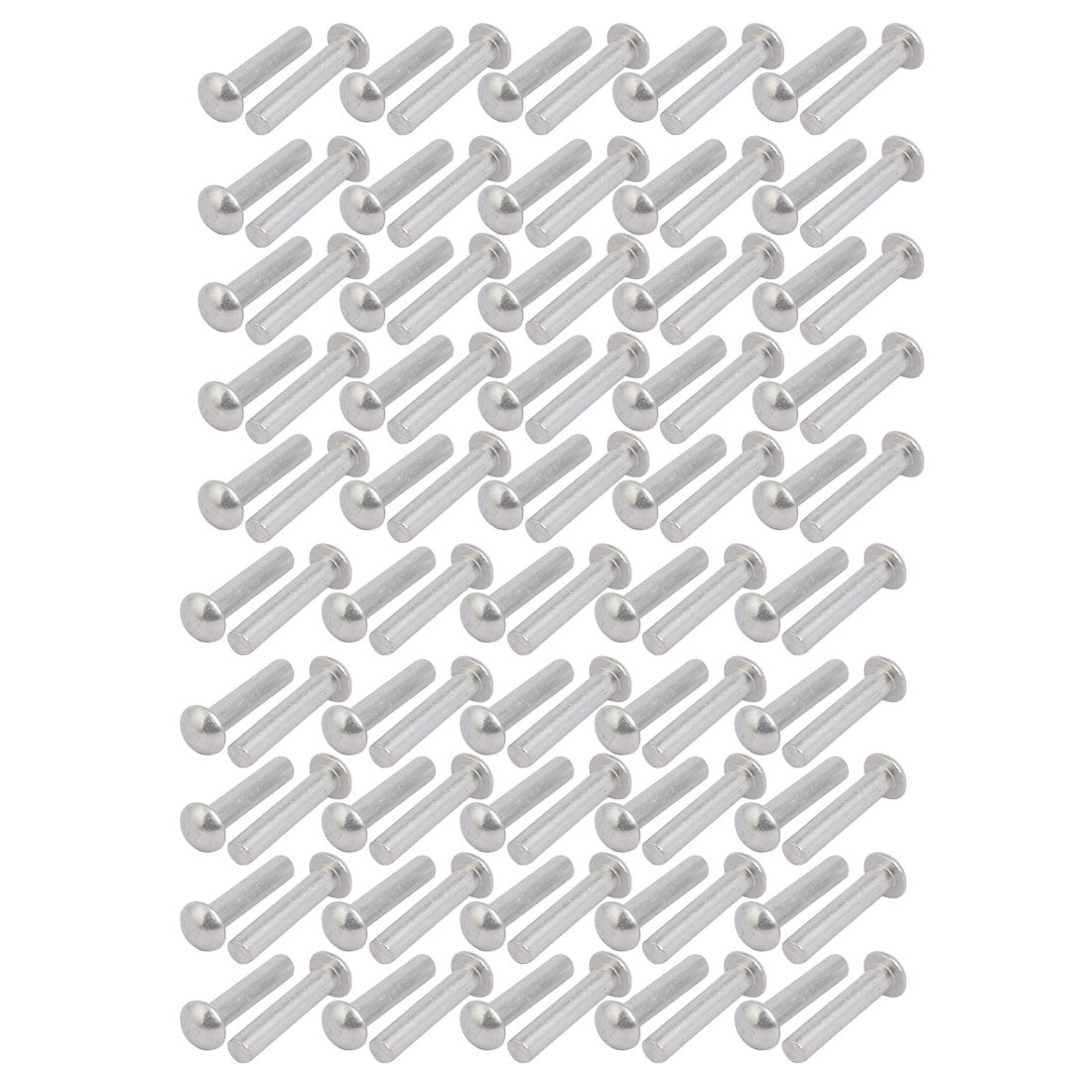 Uxcell 100pcs M6 x 30mm Aluminum Half Round Head Solid Rivet Fastener ...