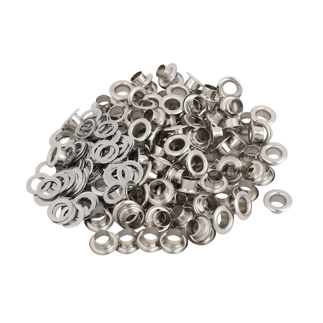 Uxcell 100pcs 4.5mm Iron Eyelet Grommets Silver Tone w Washers for ...