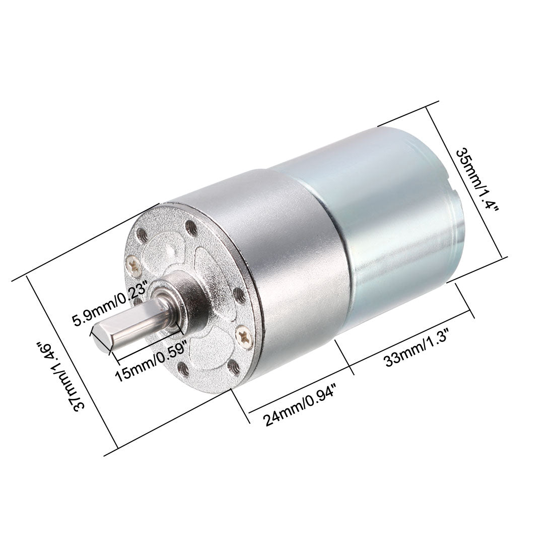 Uxcell 12V DC 110 RPM Gear Motor High Torque Electric Reduction Gearbox ...