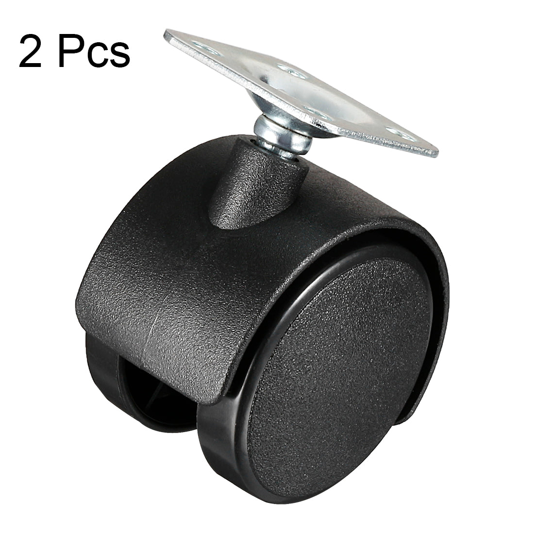Uxcell 2 Pcs 2 Inch Swivel Casters Nylon Twin Wheel,Top Plate Mount ...