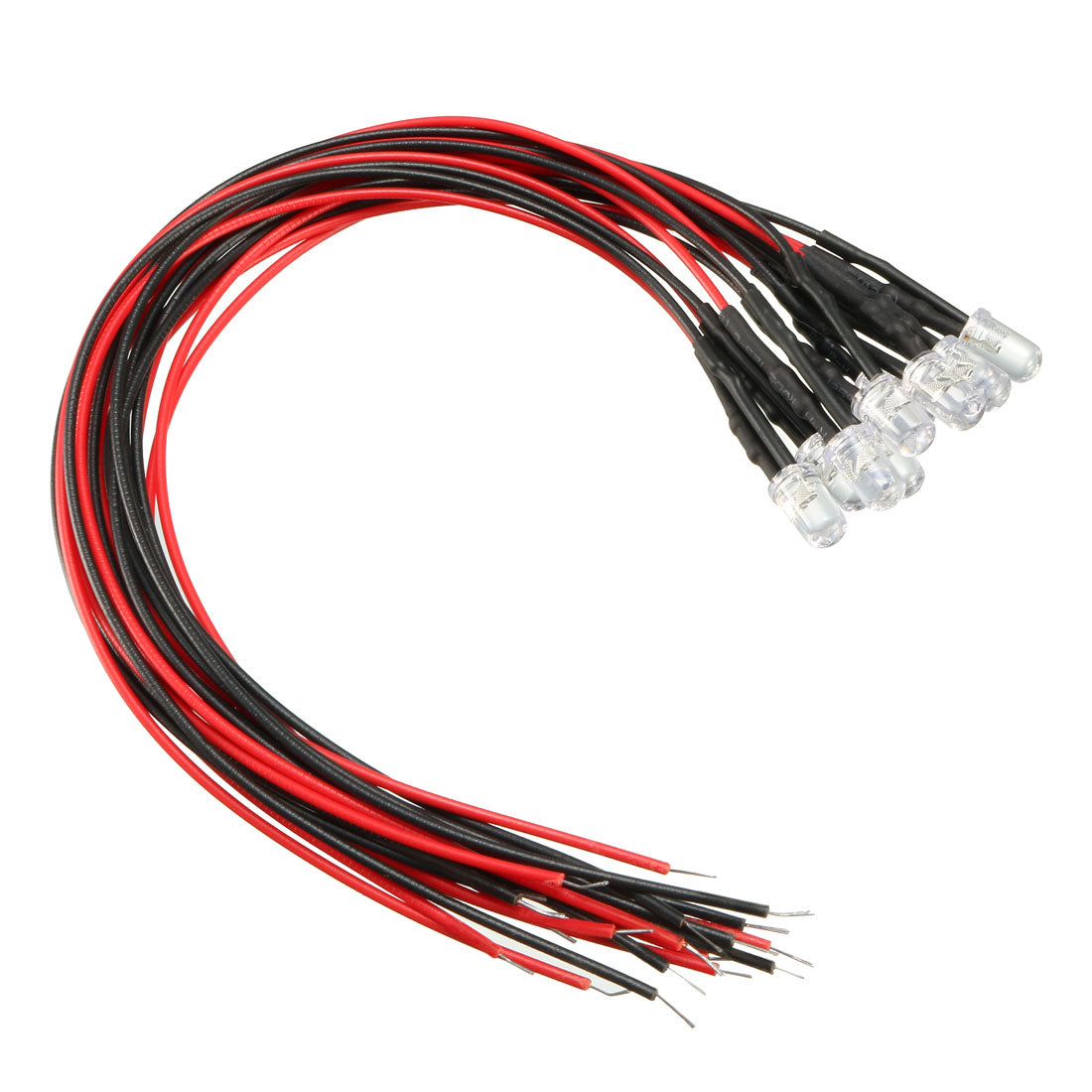 Uxcell 10pcs 5mm led Pre Wired light RGB Fast Flash Flashing 20mA 3-6V ...