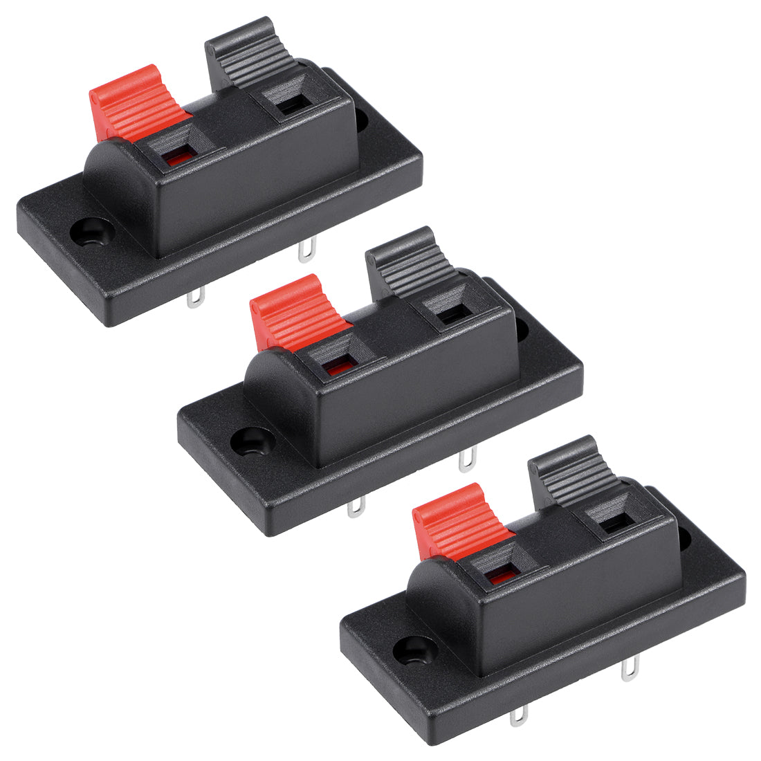 Uxcell 3pcs 2 Way Jack Socket Spring Push Release Connector Speaker ...