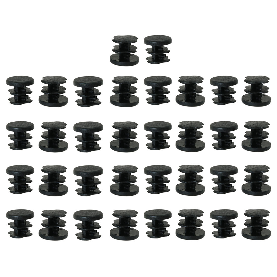 Uxcell 3/4" 0.75" OD Plastic Round Tube Insert Glide End Cap Pad 34pcs ...