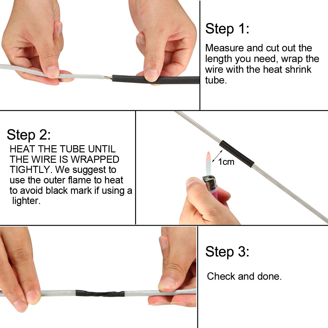 Uxcell Heat Shrink Tube 2:1 Electrical Insulation Tube Wire Cable ...