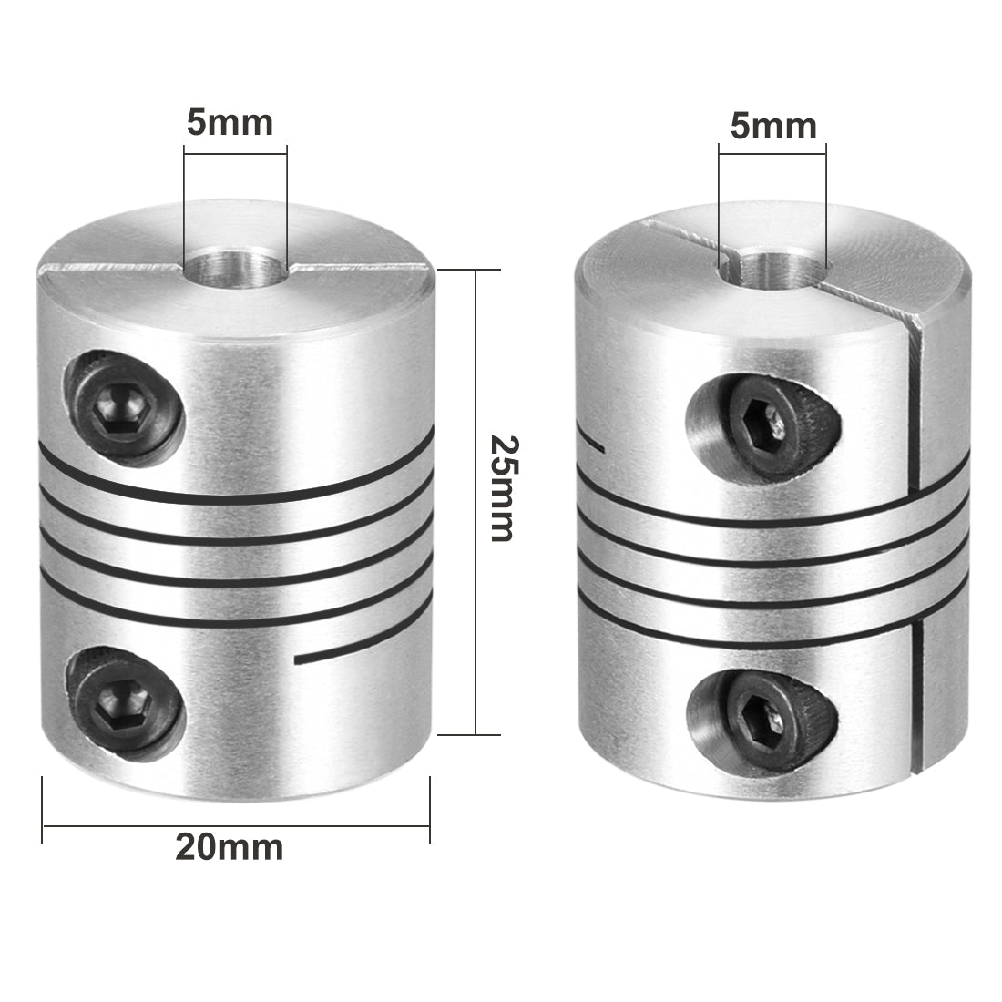 Uxcell Motor Shaft 5mm to 5mm Helical Beam Coupler Coupling 20mm Dia ...