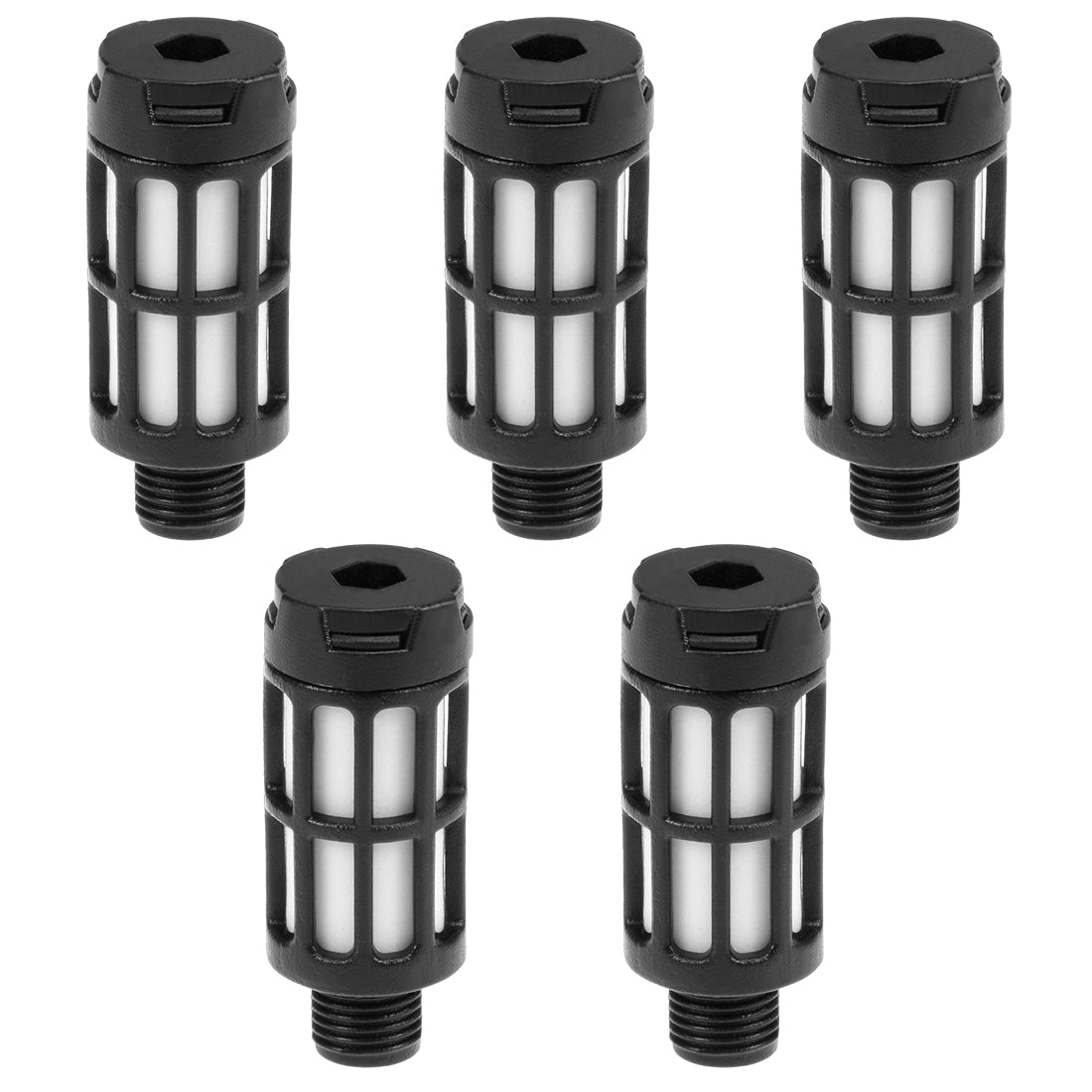 Uxcell Plastic Pneumatic Muffler Exhaust Air Line Silencer 1/8 G Black ...