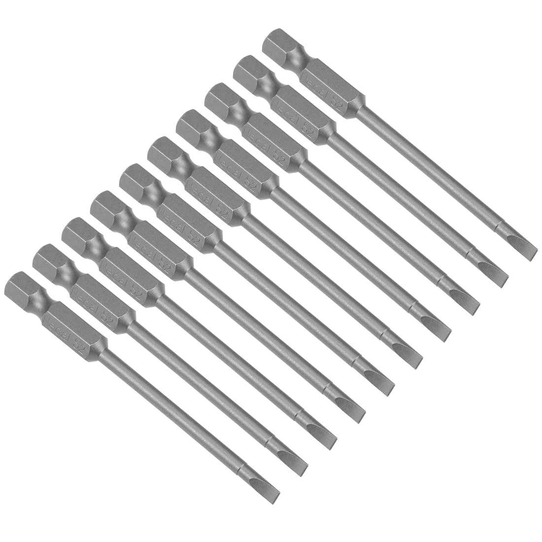 Slotted Tip Magnetic Flat Head Screwdriver Bits, Hex Shank S2 Steel ...