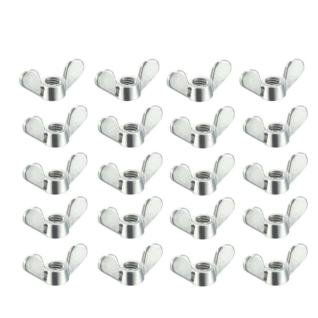 Uxcell M5 Wing Nuts Zinc Plated Fasteners Parts Butterfly Nut Silver ...