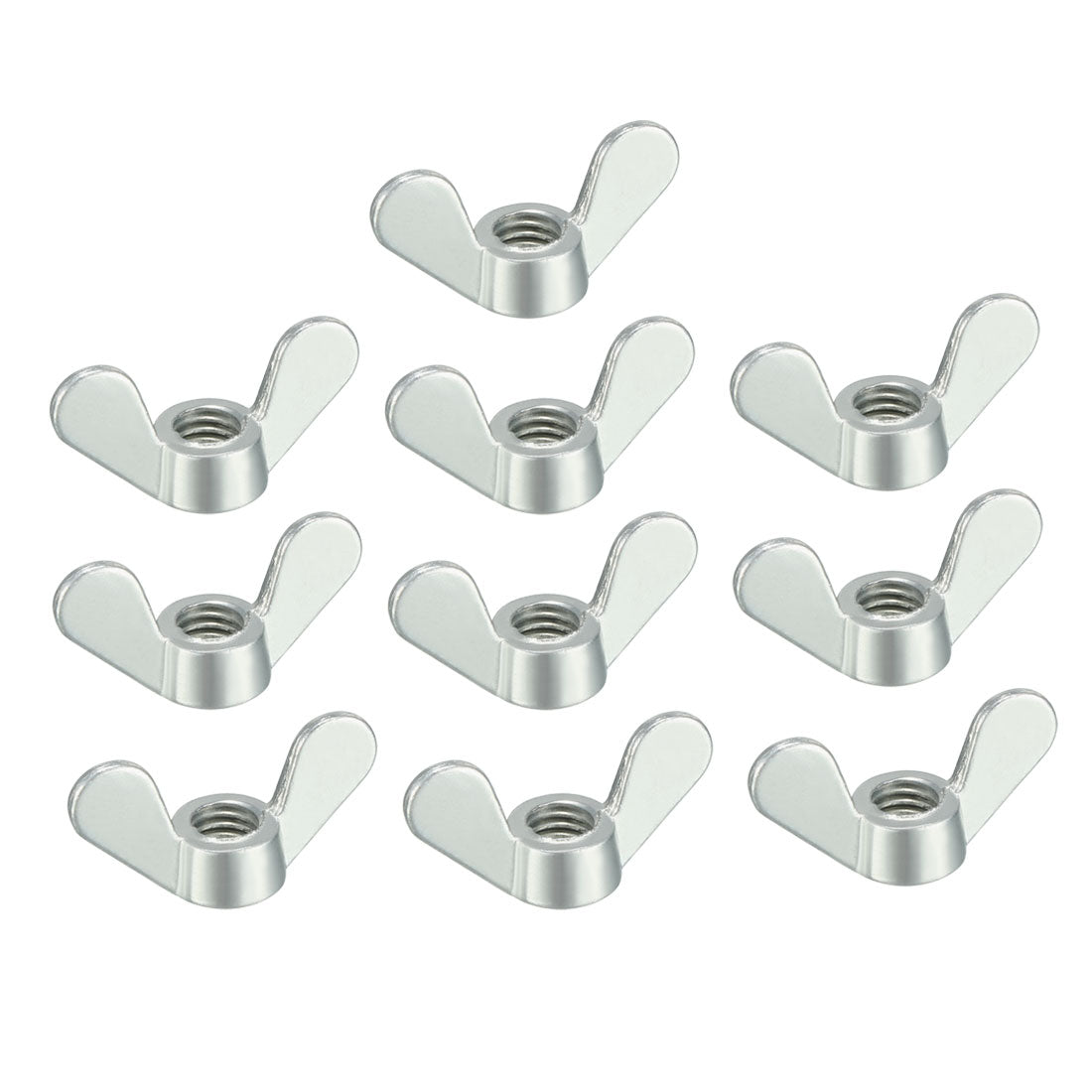 Uxcell M6 Wing Nuts Zinc Plated Fasteners Parts Butterfly Nut Silver ...
