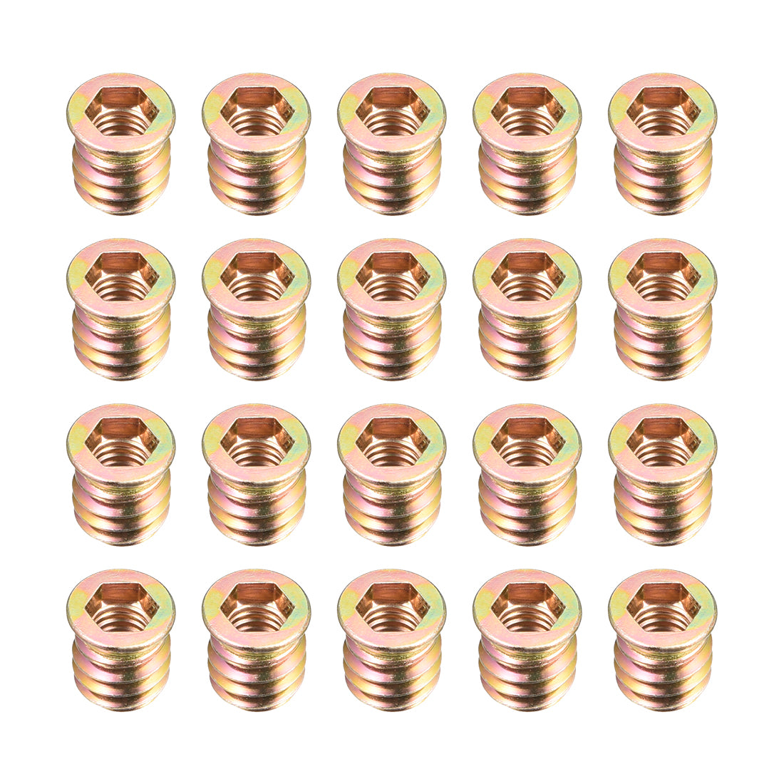 Uxcell Wood Furniture M8x15mm Threaded Insert Nuts Interface Hex Socket ...
