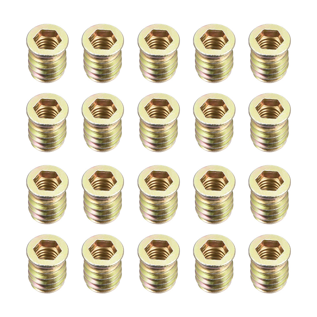Uxcell Wood Furniture M8x17mm Threaded Insert Nuts Interface Hex Socket ...