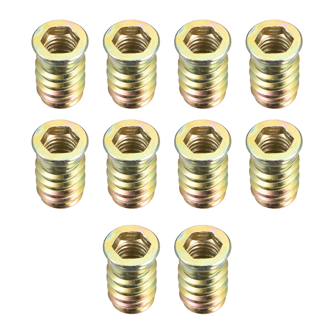 Uxcell Wood Furniture M10x25mm Threaded Insert Nuts Interface Hex ...
