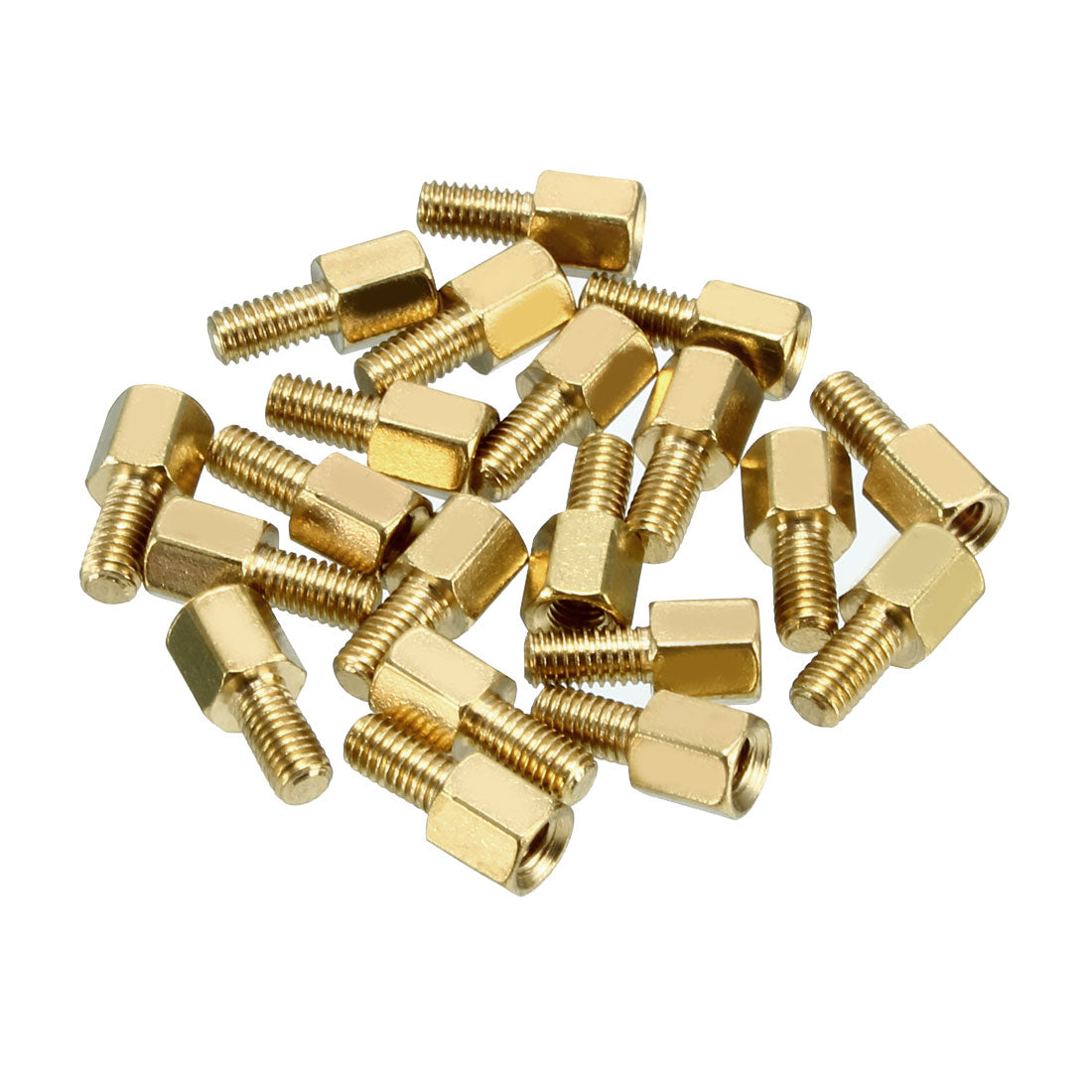 Uxcell 20pcs M3 5+6mm Female Male Thread Brass Hex Standoff Spacer ...