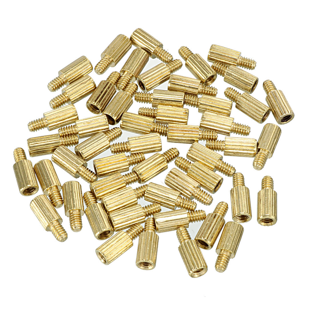 Uxcell 50pcs M2 5+3mm Male Thread Brass Round Standoff Spacer Screw PCB ...