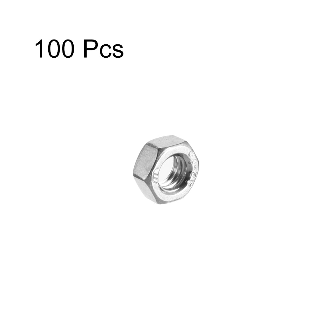 Uxcell M5 Metric 304 Stainless Steel Hexagon Hex Nut Silver Tone 100pcs ...