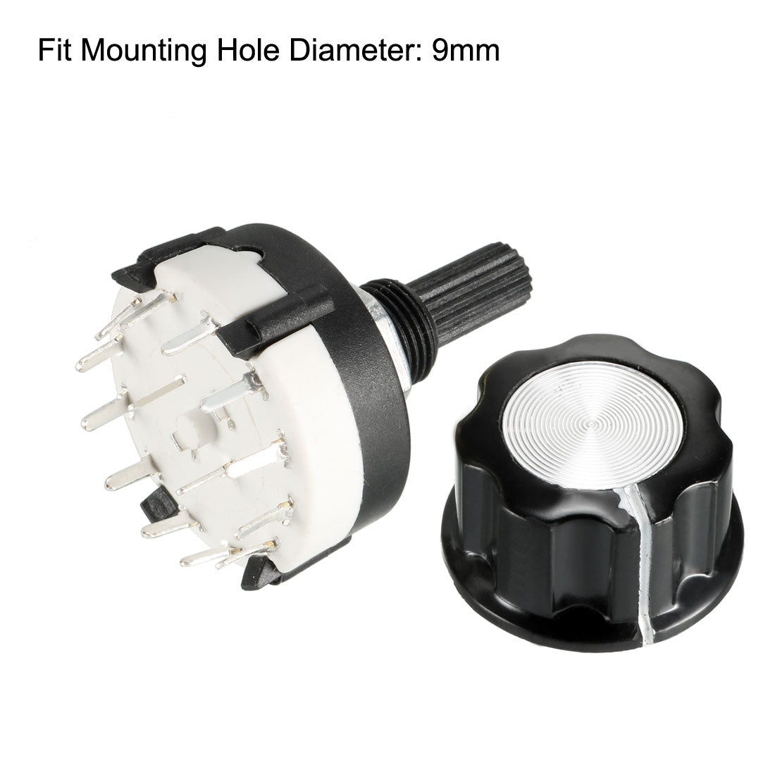 Uxcell 2P6T 2 Pole 6 Throw 1 Deck Band Channel Rotary Switch Selector ...