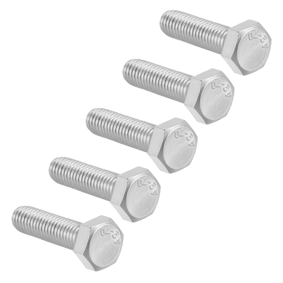 Uxcell M8x30mm Hex Bolts 304 Stainless Steel Hexagon Screw Bolt 5pcs ...