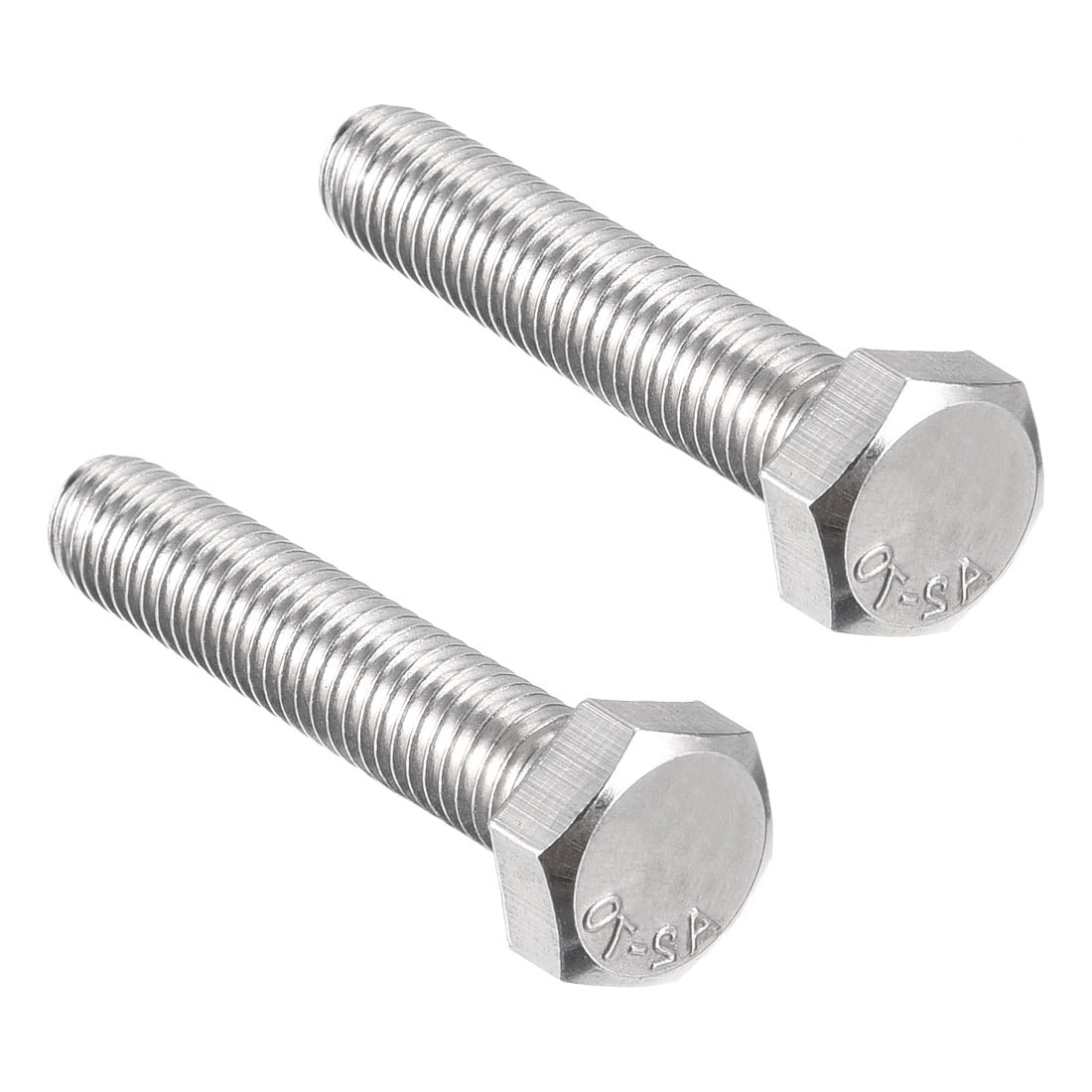 Uxcell M6x50mm Hex Bolts 304 Stainless Steel Hexagon Left Hand Screw ...