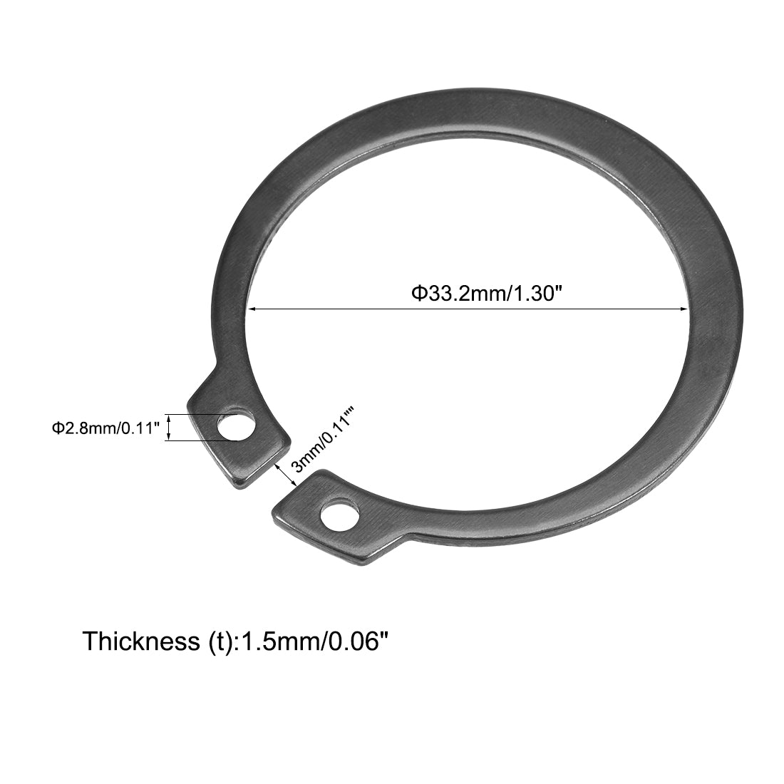 Uxcell 40mm External Circlips C-Clip Retaining Shaft Snap Rings 65Mn ...