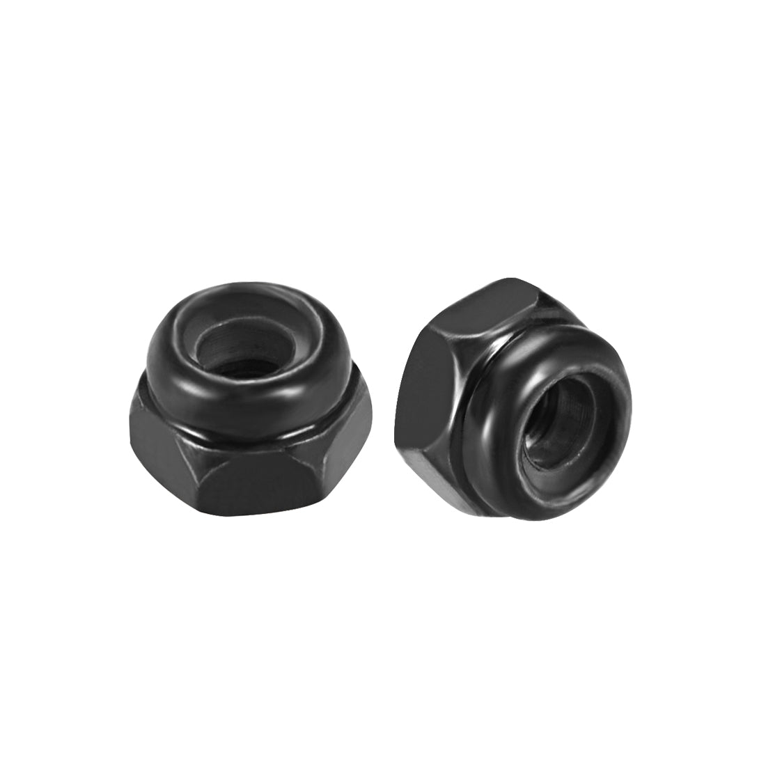Uxcell M2.5x0.45mm Hex Lock Nuts Carbon Steel Nylon Insert Self-Lock ...