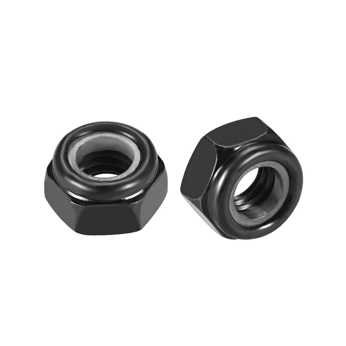 Uxcell 50Pcs M6x1mm Hex Lock Nuts Carbon Steel Nylon Insert Self-Lock ...