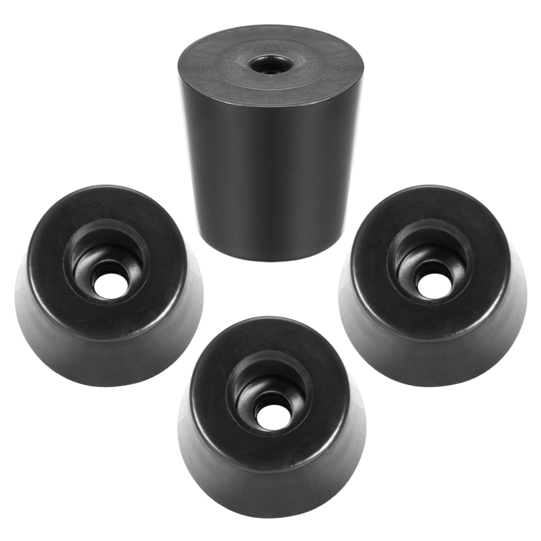 Uxcell Rubber Feet Buffers Pads D28x23xH28mm Black 4pcs | Harfington