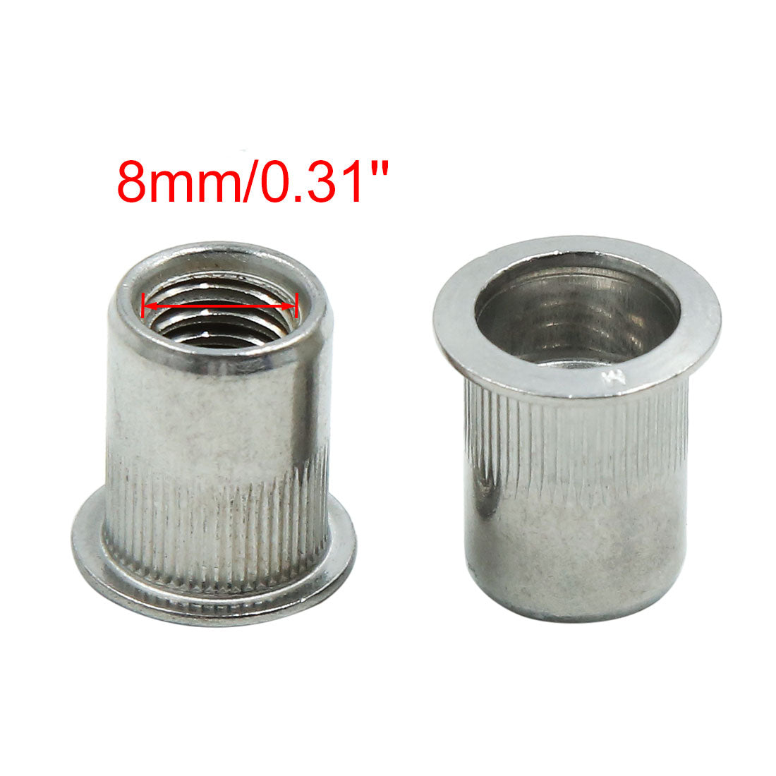 10pcs Stainless Steel Rivet Nut Flat Head Insert 3/8''-16UNC for Car ...
