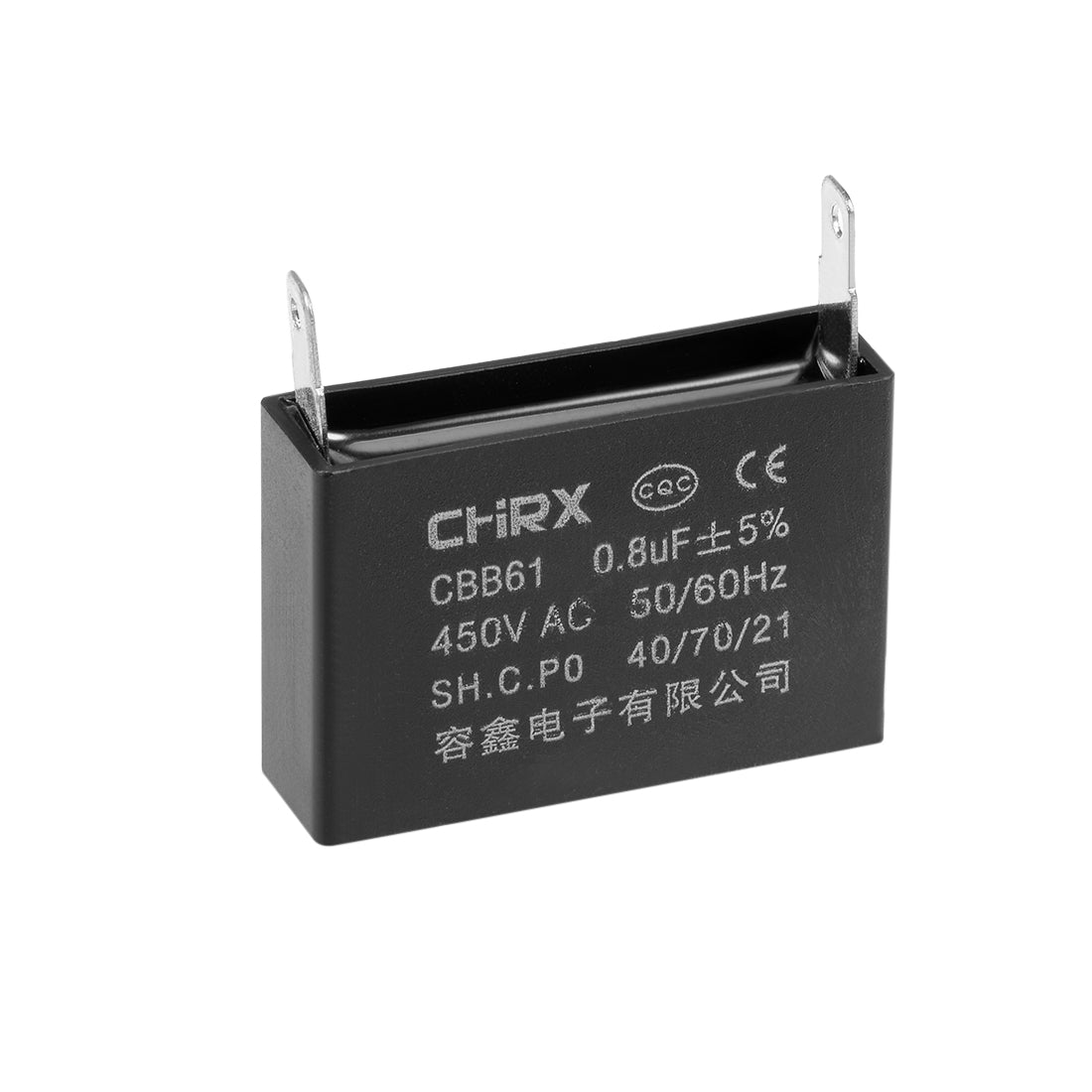 Uxcell CBB61 Run Capacitor 450V AC 0.8uF 2-pin Metallized Polypropylene ...