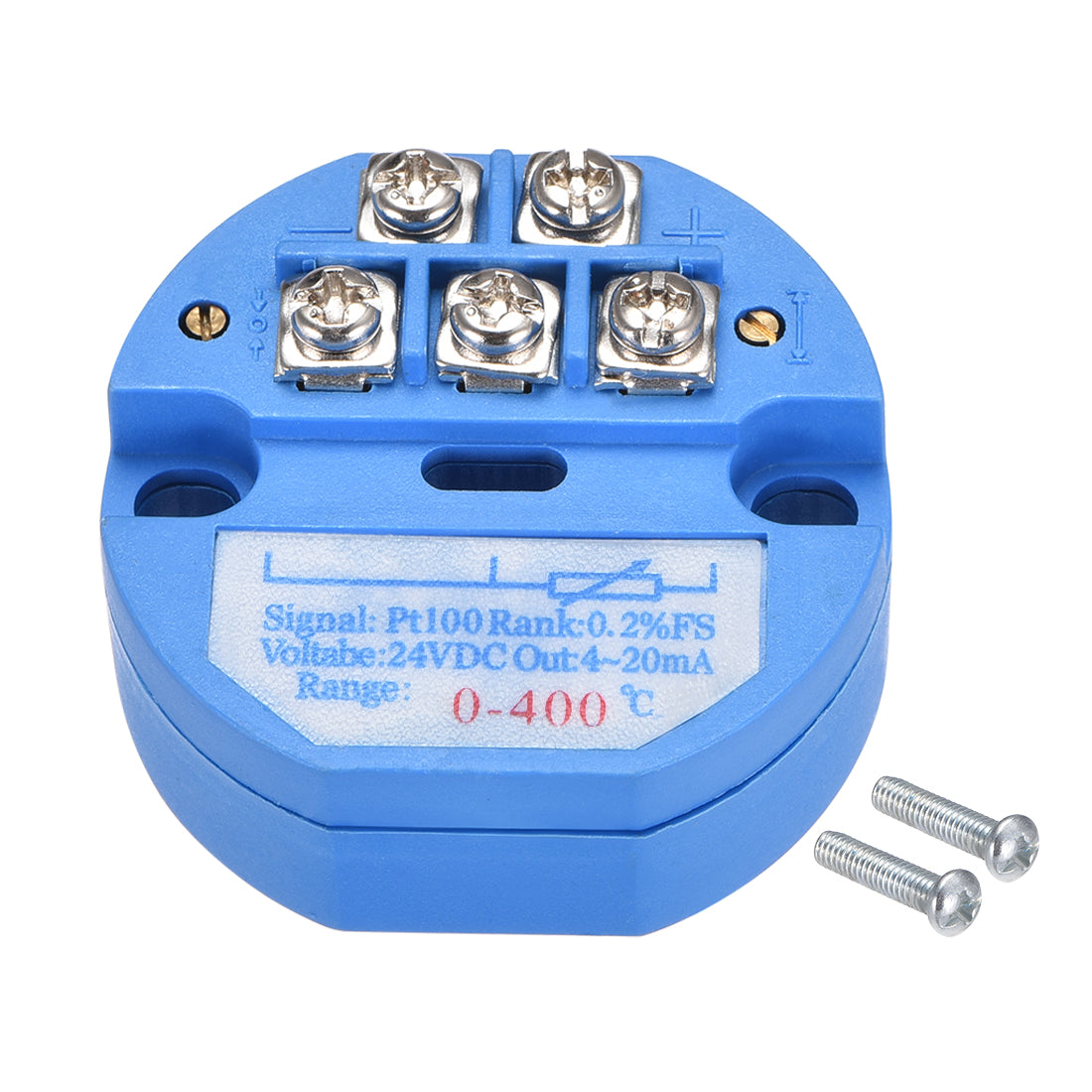 Uxcell PT100 Temperature Sensor Transmitter 24V DC 4-20mA 0℃ to 400 ...