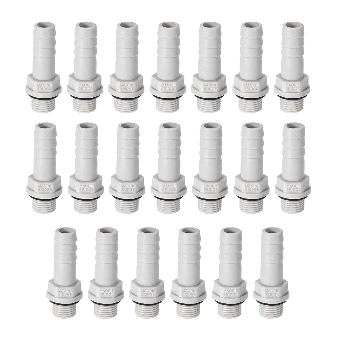 Uxcell PVC Barb Hose Fitting Connector Adapter 10mm or 25/64" Barbed x ...