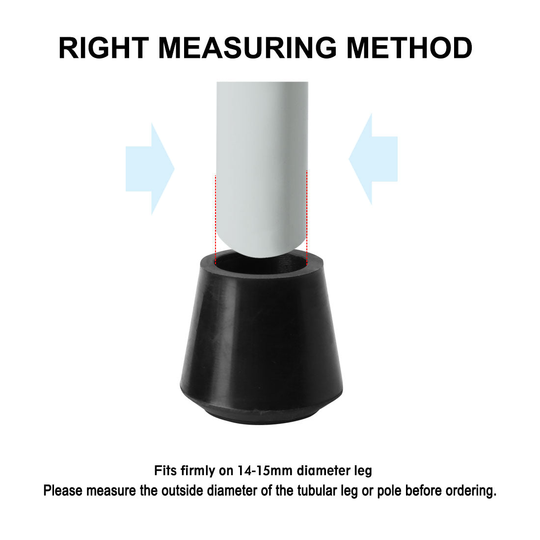 Uxcell Black Rubber Table Leg Caps End Feet Cover Furniture Glide Floor ...