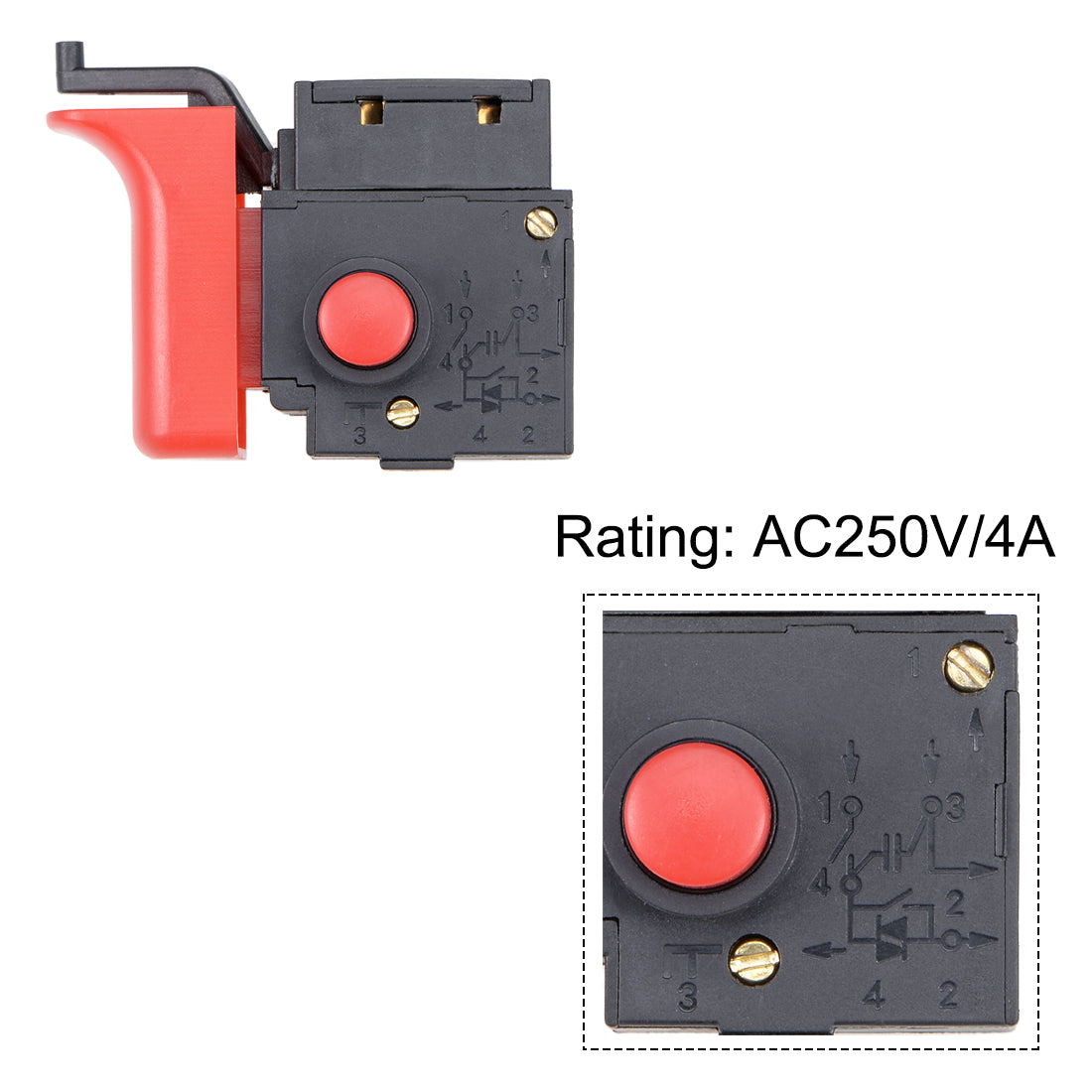 Uxcell Trigger Switch 13RE Electric Percussion Drill 250V-4A Tool Power ...