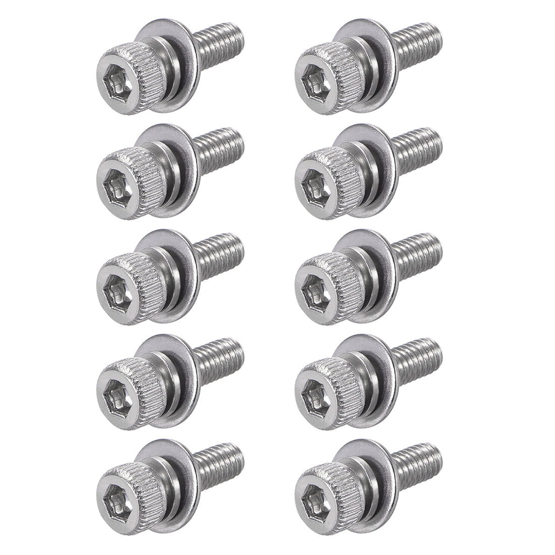 Uxcell Stainless Steel Hex Socket Head Cap Screws Bolts Combine with ...