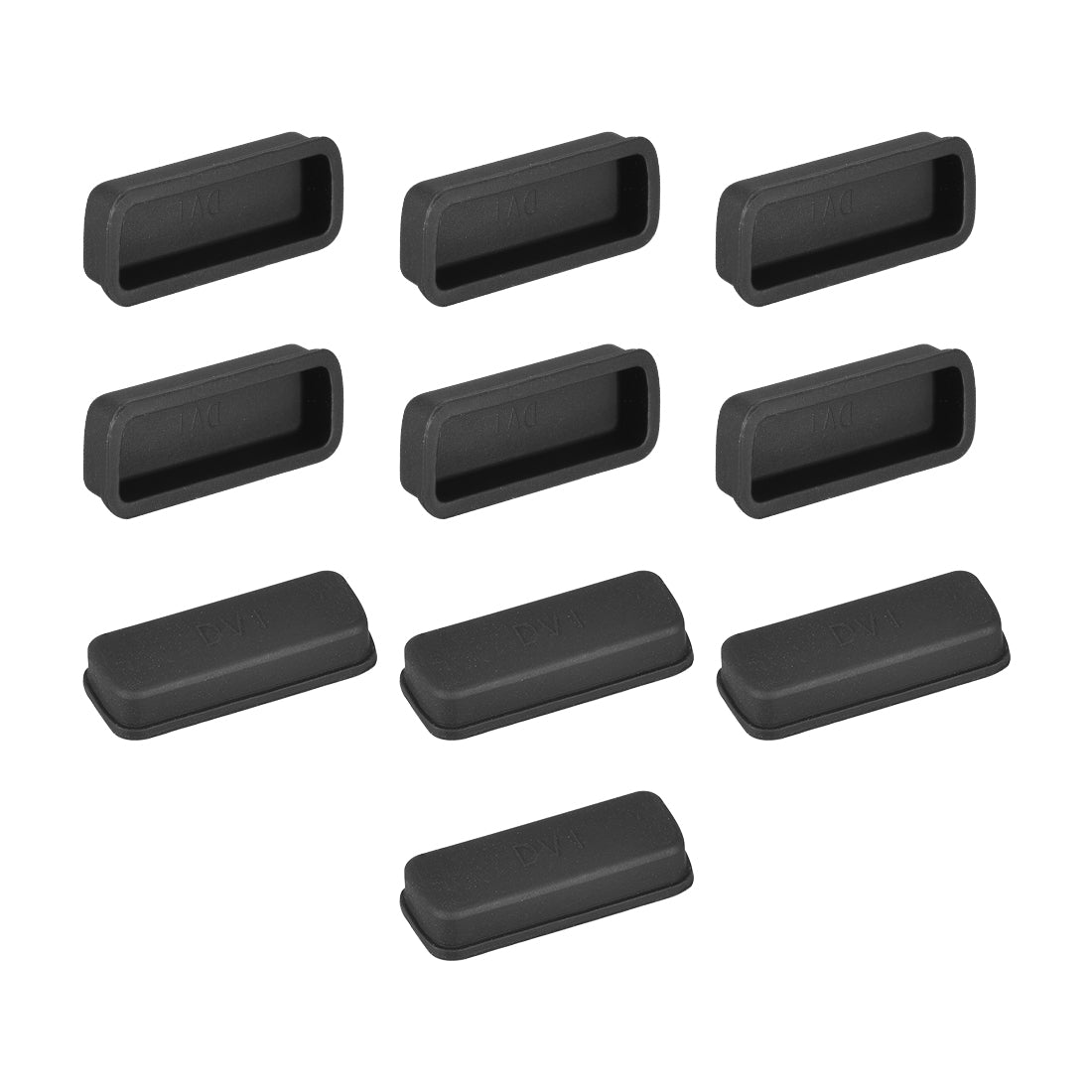 Uxcell Silicone DVI Video Port Anti-Dust Stopper Cap Cover Black 10pcs ...