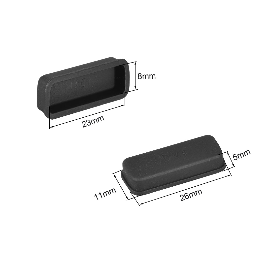 Uxcell Silicone DVI Video Port Anti-Dust Stopper Cap Cover Black 5pcs ...