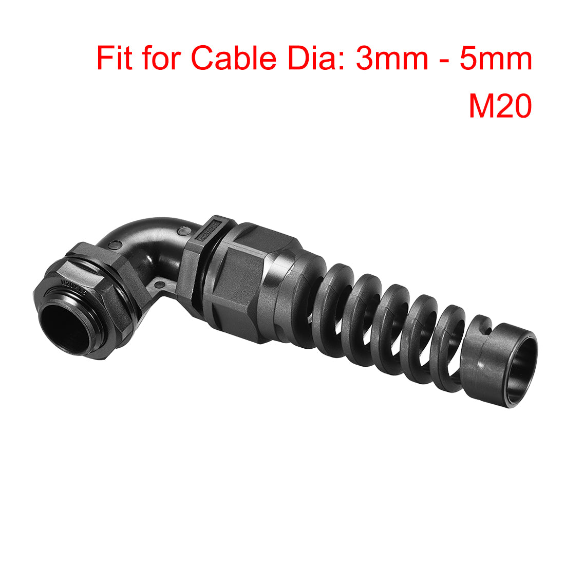 Uxcell M20 Cable Gland 90 Degree 4 Holes Waterproof IP68 Nylon Joint ...