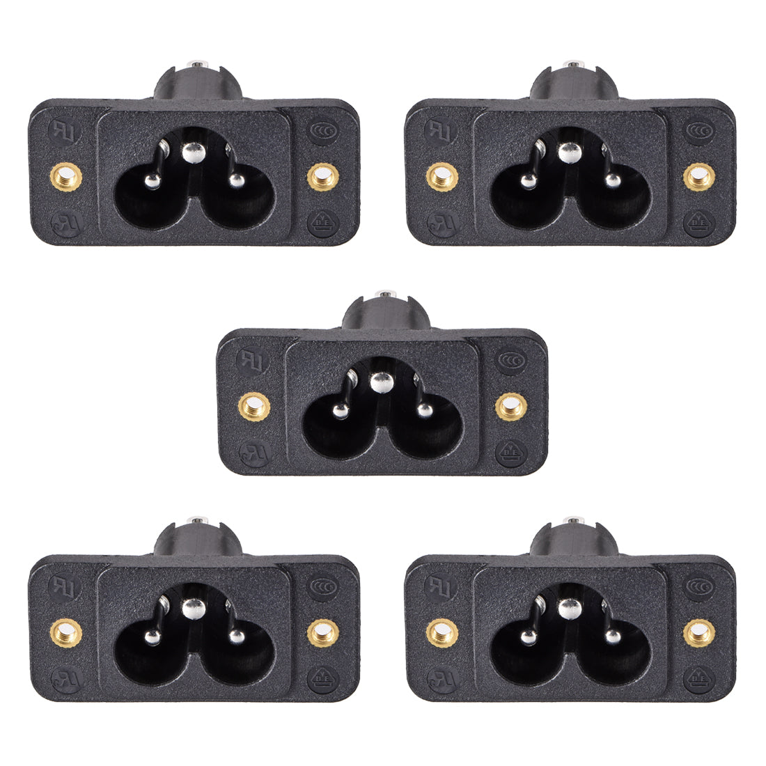 Uxcell C6 Panel Mount Plug Adapter AC 250V 2.5A/5A 3Pins IEC Inlet ...