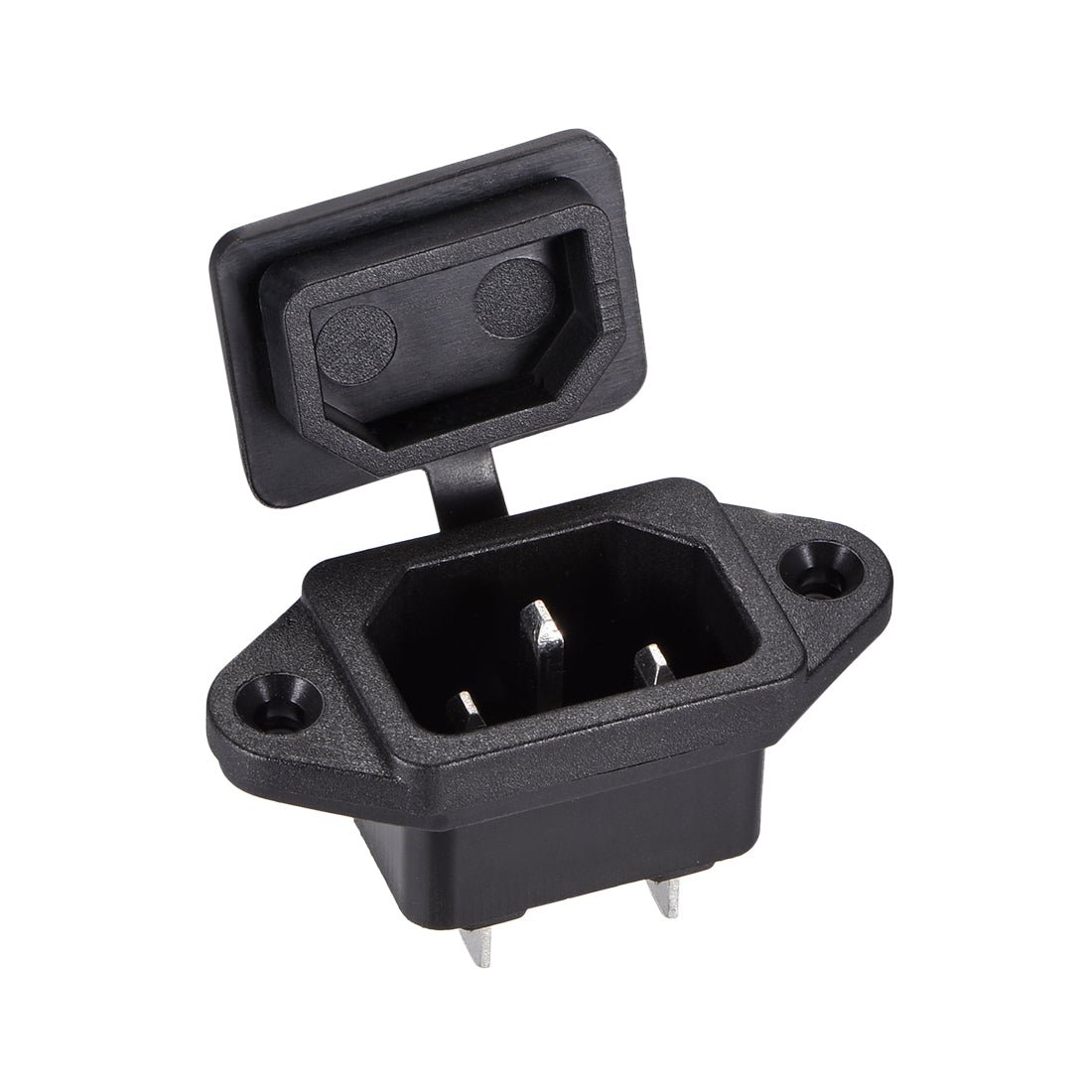Uxcell C14 Panel Mount Plug Adapter AC 250V 10A 3 Pins IEC Inlet Module ...