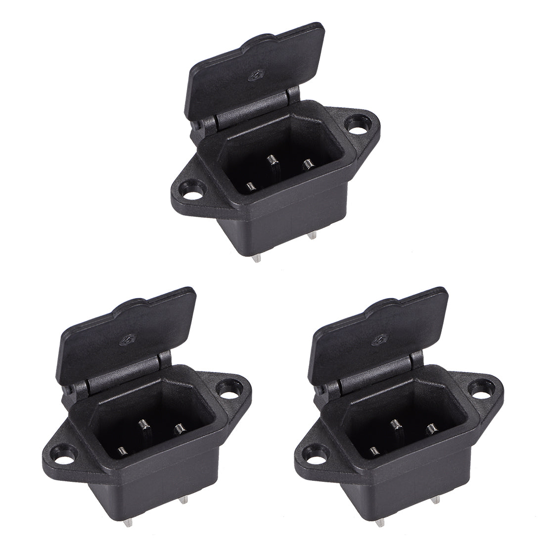 Panel Mount Plug Adapter IEC Inlet Module Plug Power Socket with cover ...