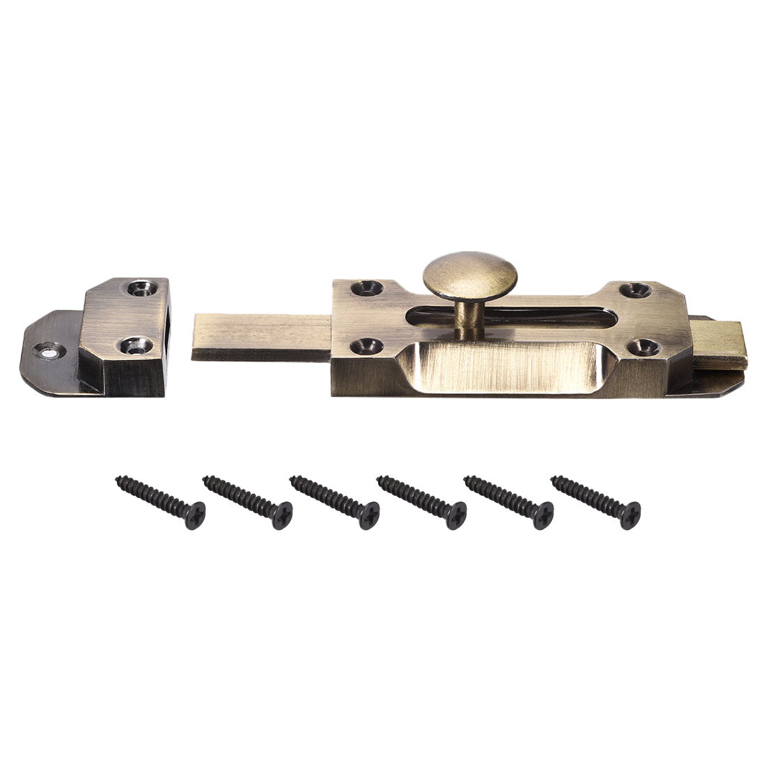 Uxcell Barrel Slide Door Bolt, 5-inch Antique Zinc Alloy Security Latch ...